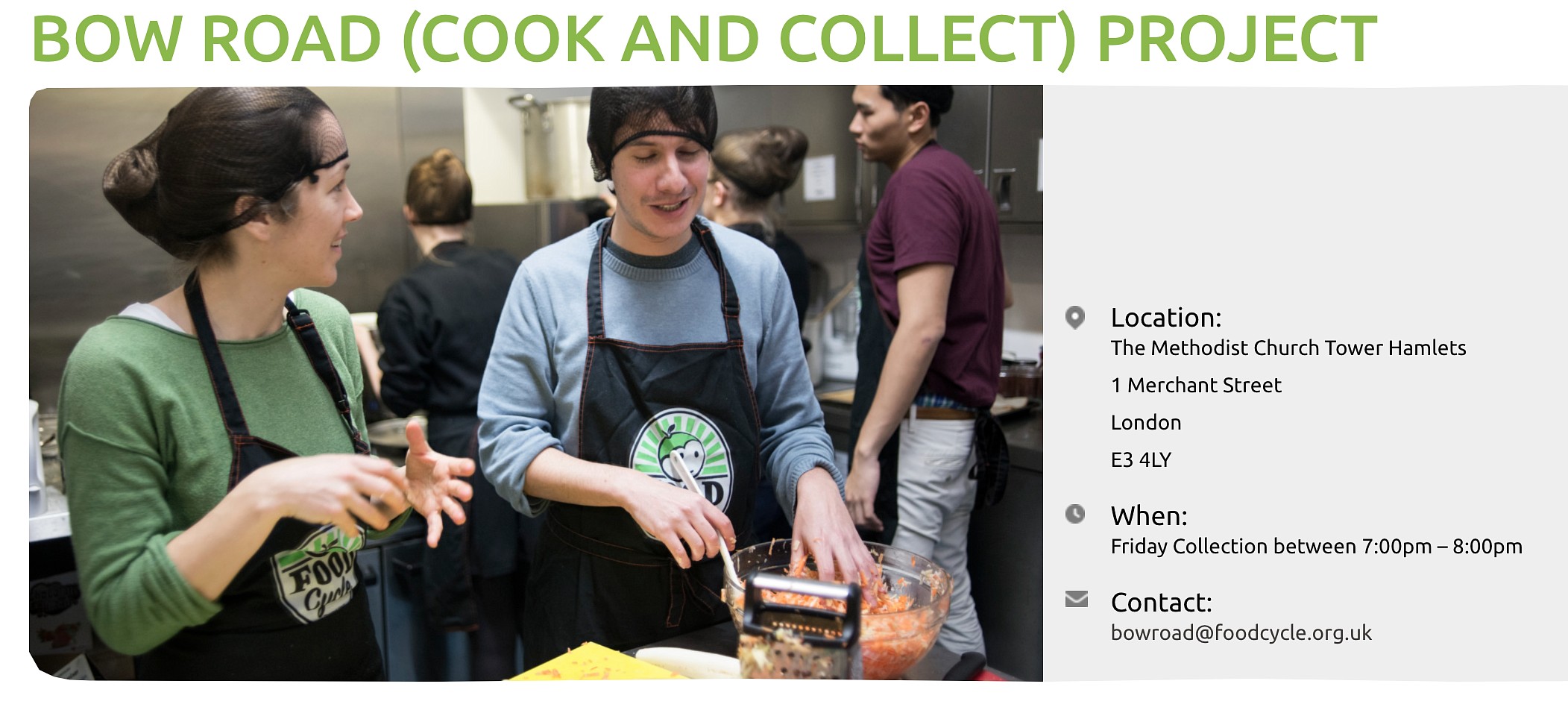 Free hot takeaway meals in Bow on Fridays – Our Bow