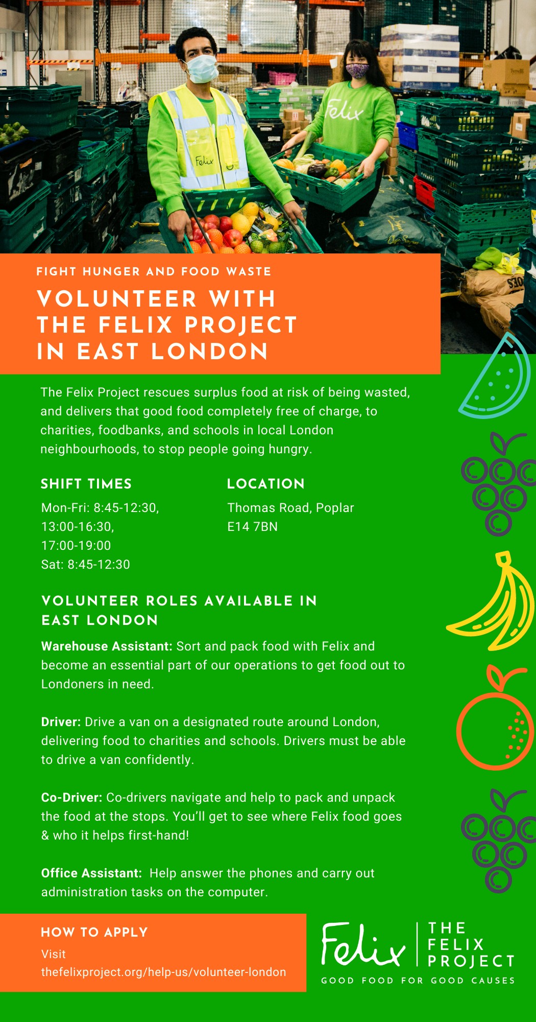 Felix Food Distribution Charity going live in Poplar – Our Bow